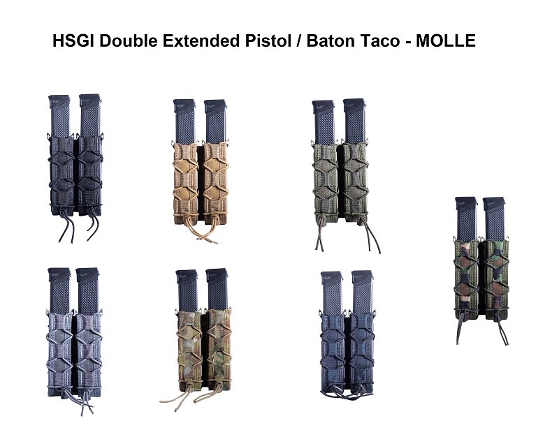 HSGI - MOLLE Double Extended Pistol Magazine / Baton TACO Pouch ...