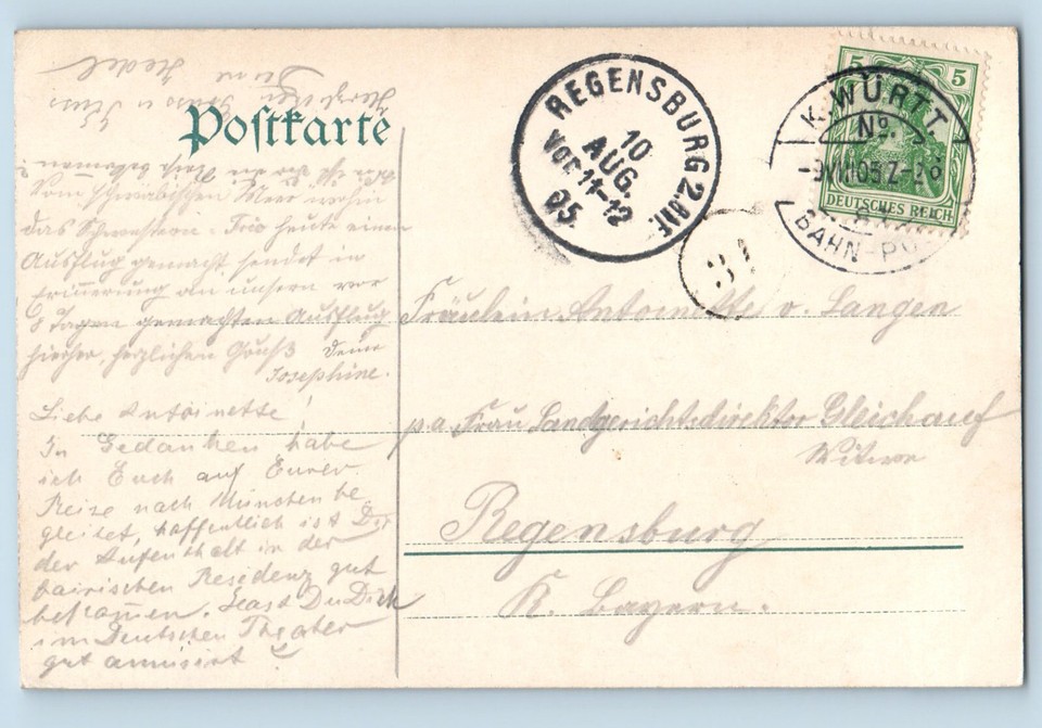 Friedrichshafen Lake Constance Germany Postcard River Steamboat View ...