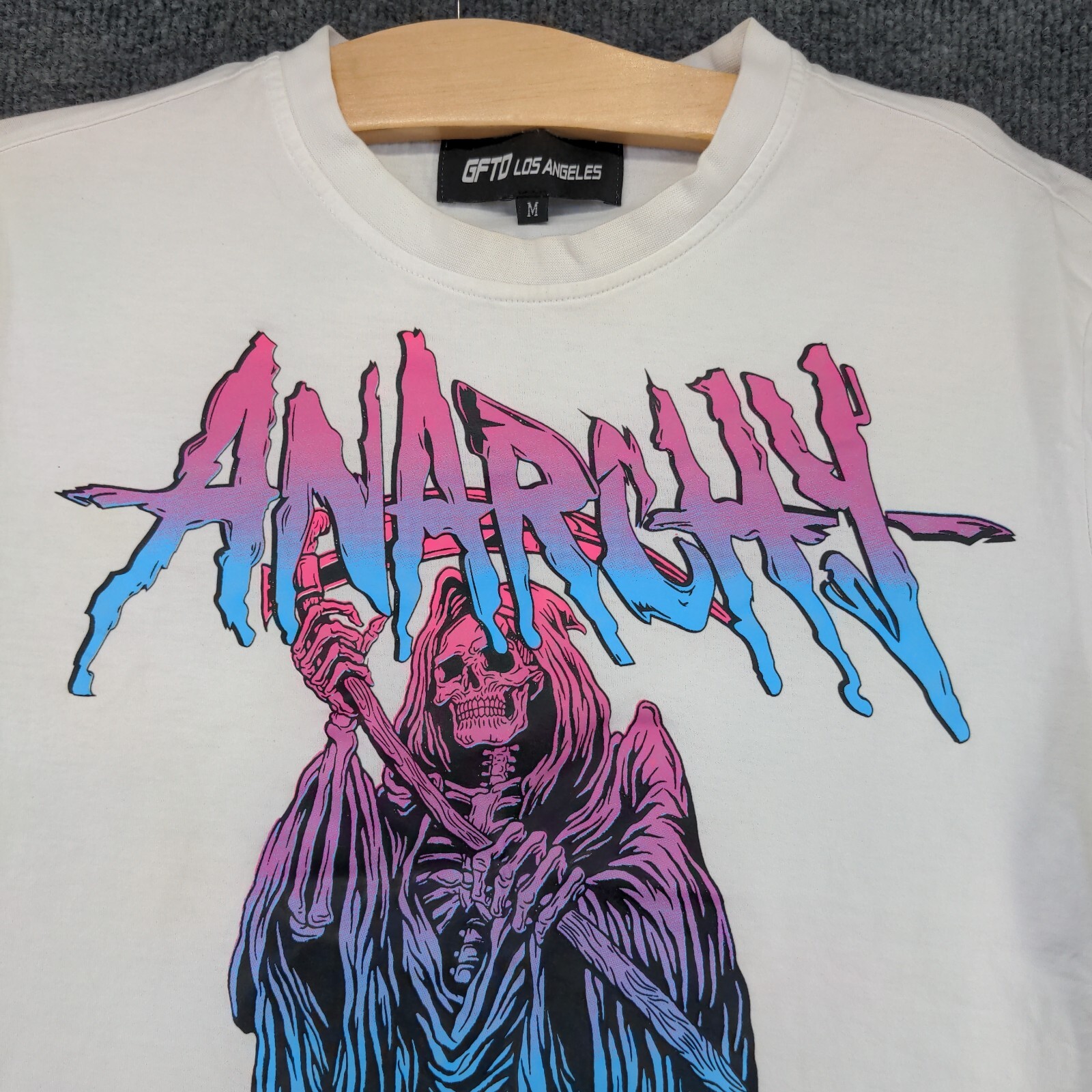 GFTD Los Angeles Mens Anarchy Grim Reaper Graphic T-S… - Gem