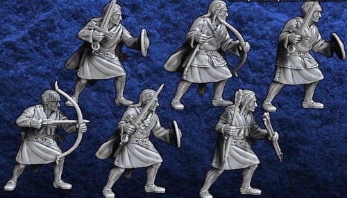 C15th/16th 28mm Medieval Scots Kerns X 6 Figures Empire Tudor Wargames ...