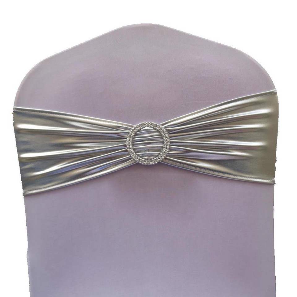 100 Metallic Spandex Chair Band for Folding Banquet Lycra Universal ...