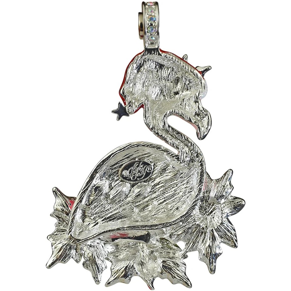 Kirks Folly Flirty Flamingo Santa Magnetic Enhancer sterling silvertone ...