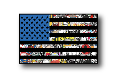 American Flag Merica Stickerbomb Stripes Stars 4" Custom Vinyl Decal ...