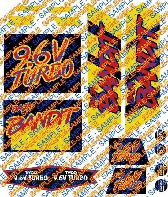 TYCO R/C 9.6v Baja Bandit Decals!! Taiyo/Tyco Body Shell Sticker Set ...