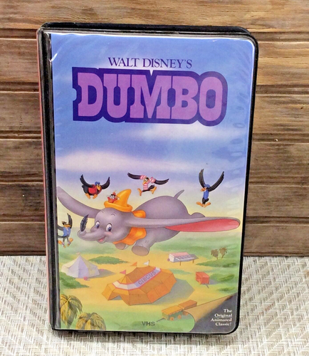 1985 Disney DUMBO Black Diamond VHS #24V Pink Spine RED LETTERS Black ...