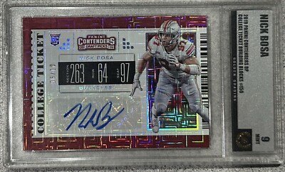 2019 Contenders Draft Picks Nick Bosa RC Auto #/10 College Ticket #150 ...