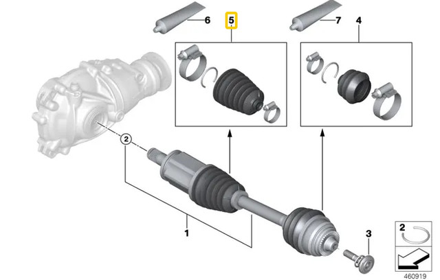 BMW 3 G20 FRONT LEFT OUTPUT SHAFT REPAIR KIT BELLOWS KIT 31608680223 ...