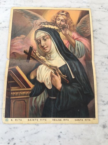 Old Large Santino Santa Rita Oleography First 900 | eBay
