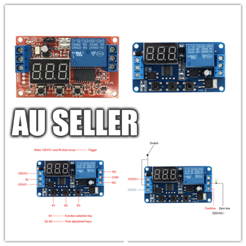 DC 12V 5A YYC-2S Adjustable LED Delay Relay Module Timer Control Switch ...