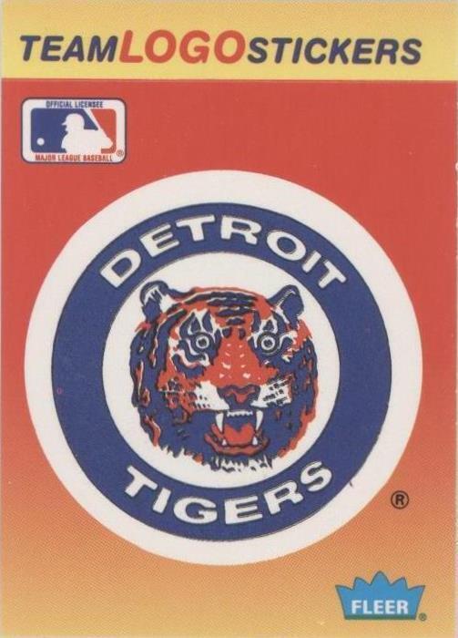 1991 Fleer - Team Logo Stickers Detroit Tigers Thick White Border for ...
