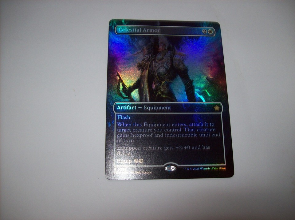 Celestial Armor Borderless Foil NM MTG Foundations Rare Free Ship & Tracked | eBay