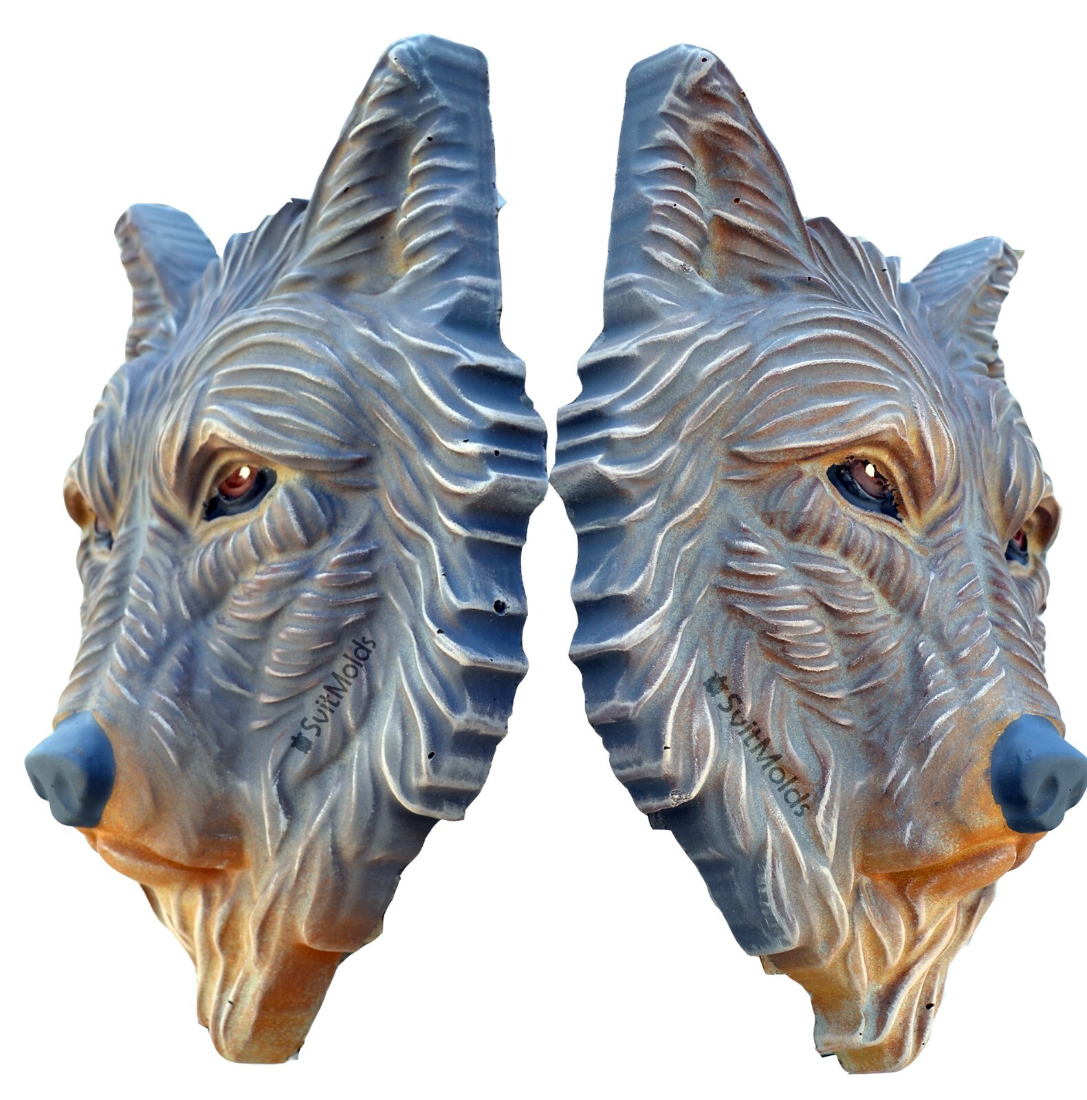 Mold Wolf 2D DIY Plaque Concrete Plaster Mould Form Wolf Face D88 | eBay