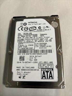 Hitachi 250GB 5K250-250 5400rpm C39P 2.5" SATA Hard Drive Laptop HDD ...