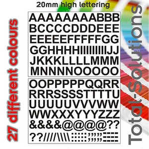 20mm Self Adhesive Vinyl Letters / Lettering - Just Peel & Stick | eBay