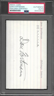 Dan Fortmann BEARS SIGNED AUTOGRAPH 3x5 INDEX CARD PSA / DNA AUTHENTIC ...