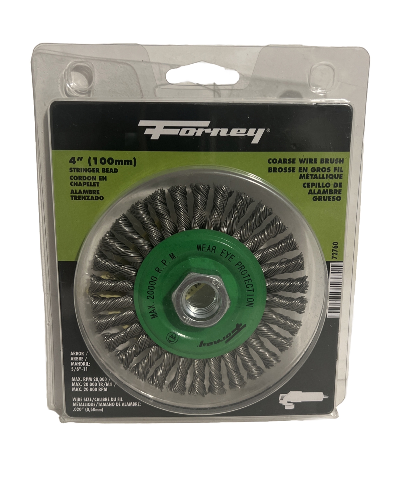 Forney 4 In. Stringer Bead 0.012 In. Angle Grinder Wire Wheel 72760 ...