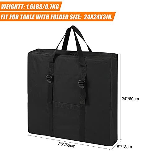 TABLE CARRY CASE Storage Bag with Handles for Folding Black 26"x24 ...