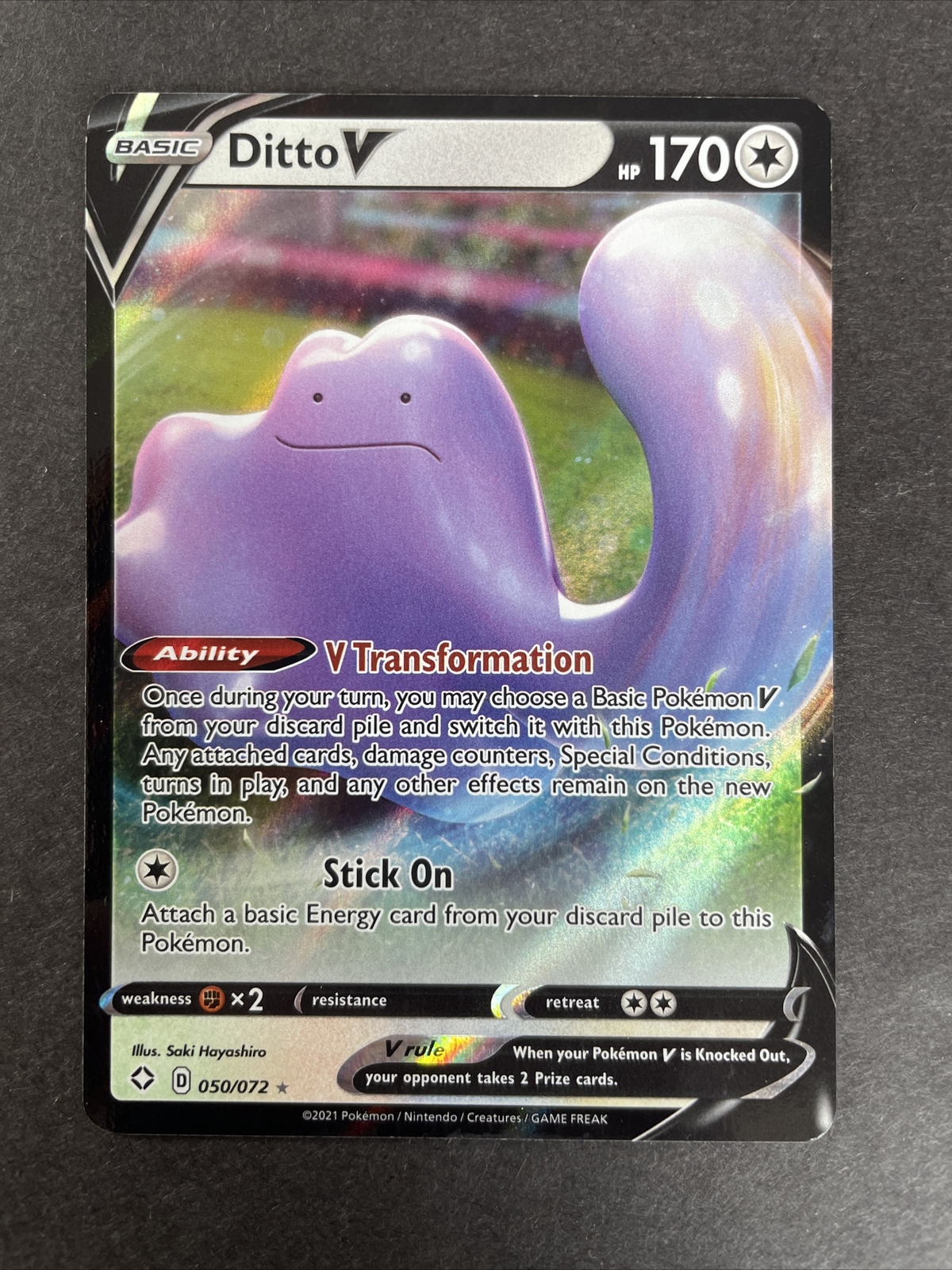 Pokémon TCG Ditto V Shining Fates 050/072 Holo Ultra Rare for sale ...