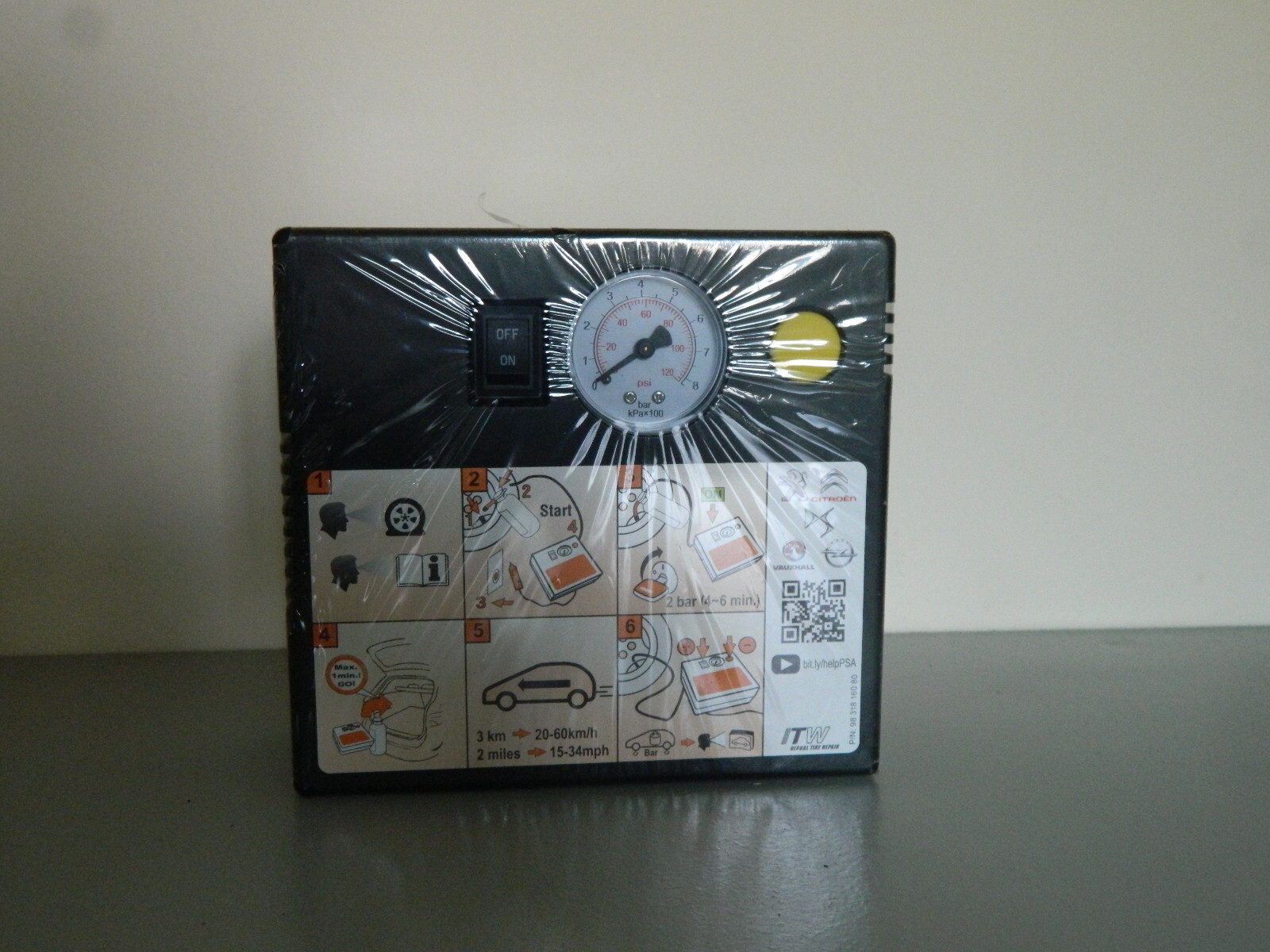 GENUINE PEUGEOT CITROEN DS VAUXHALL OPEL TYRE PUMP AIR COMPRESSOR ...