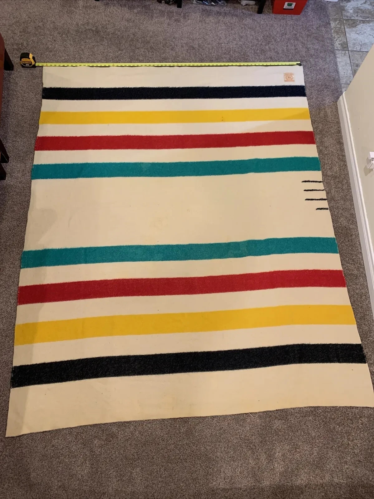 Rare Hudson’s Bay 6 Point Blanket 82x64 VINTAGE 3 1/2 Point 100% Wool ...