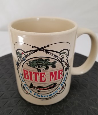 "BITE ME" Fishing MUG Laid Back FISHERMEN'S ASSOC........Great gift ...