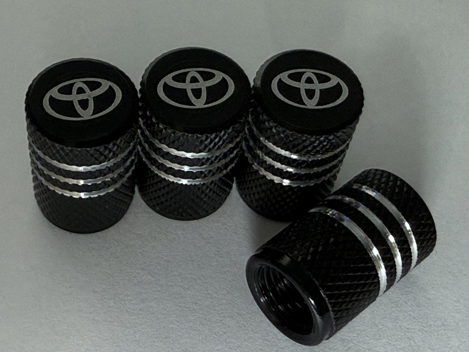 4x Toyota Tire Valve Stem Caps For Car Truck Universal Fitting Black ...