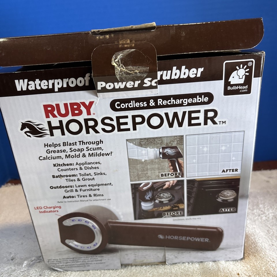 Ruby Horsepower Handheld Cordless Rechargeable Spinning Power Scrubber ...