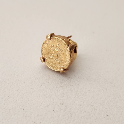 1945 18K GOLD - DOS PESOS COIN TIE TACK LAPEL PIN 18KT *** | eBay