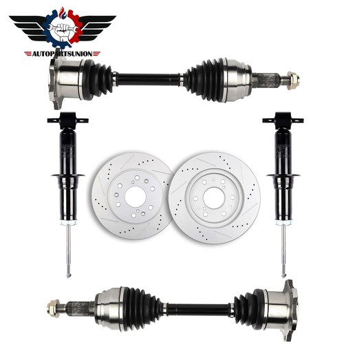 for Chevrolet Silverado 1500 5.3L 2007-13 Front CV Axle + Brake Rotors ...