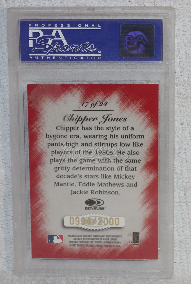 1997 Studio Master Stroke CHIPPER JONES #17 PSA NM-Mint 8 994/2000 Pop ...