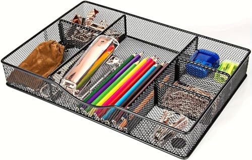 Desk Drawer Organizer Tray, Metal Mesh Drawer Organizers Office, 6 1PC ...