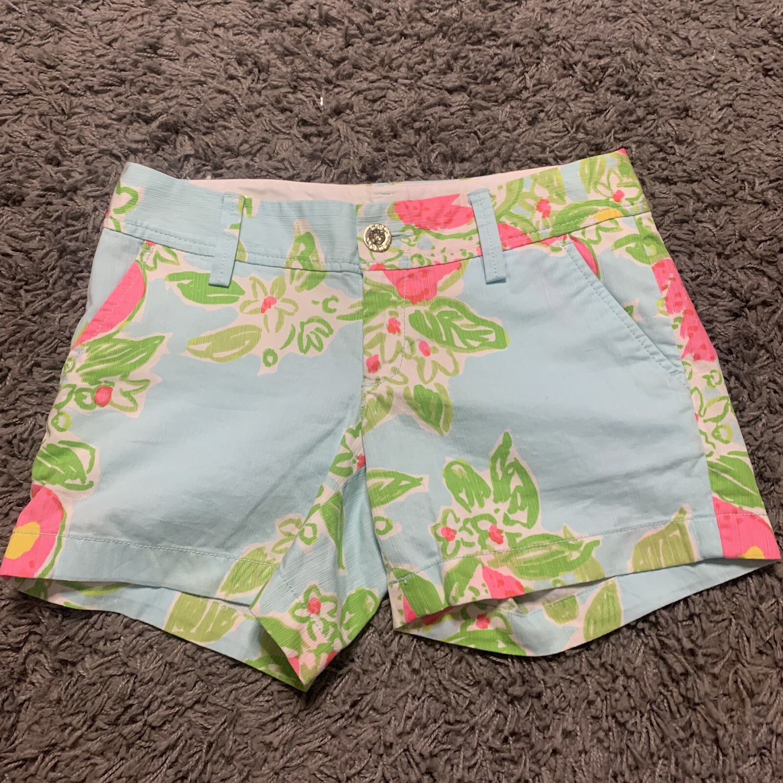 lilly pulitzer callahan blue floral shorts - Gem