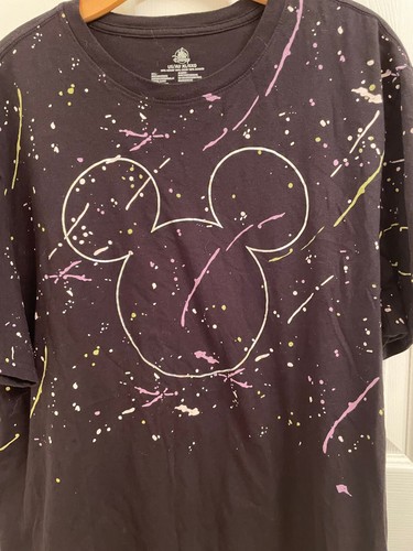 Disney Mickey Mouse Paint Splatter MCMXXVIII Black Tee size XL | eBay