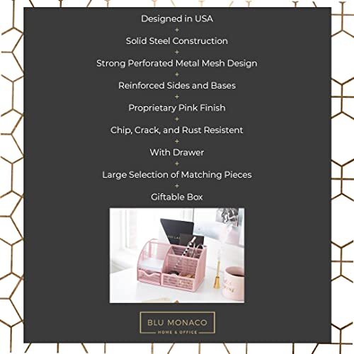 Light Pink Desk Organizer - Cute and Girly Pink Desk Accessories ...