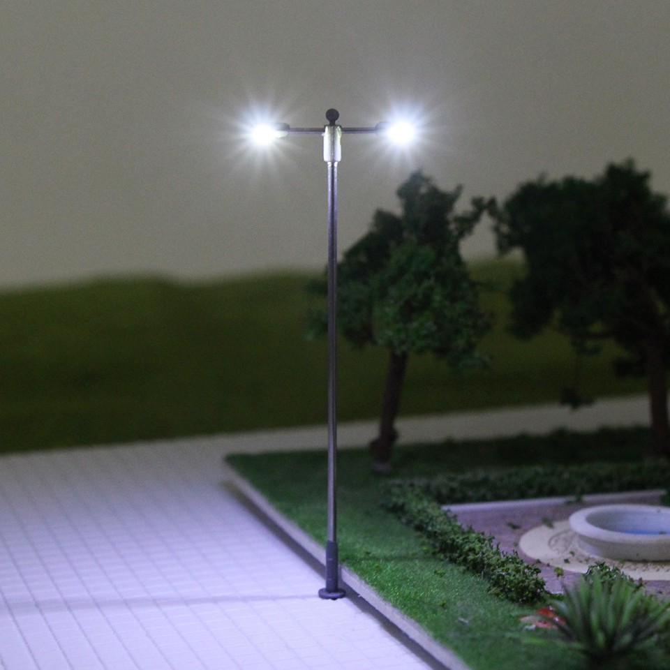 20pcs Model Railway Train Lamp Post Street Lights HO Scale LEDs NEW ...