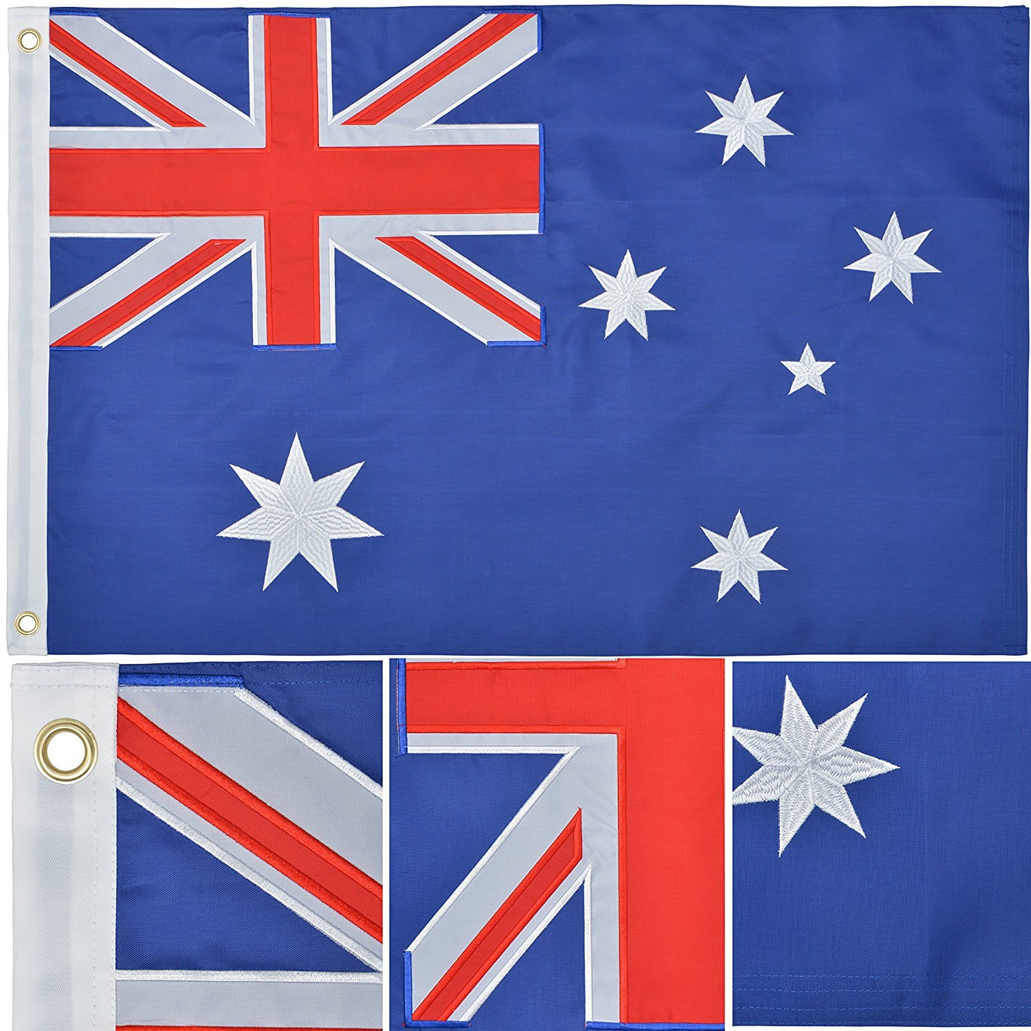 Australia Flag 3' x 5' Ft Nylon Premium Outdoor Embroidered Australian ...