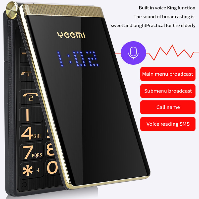 Unlocked 2 SIM Big Button Shockproof LED Dual Screen Flip Foldable ...