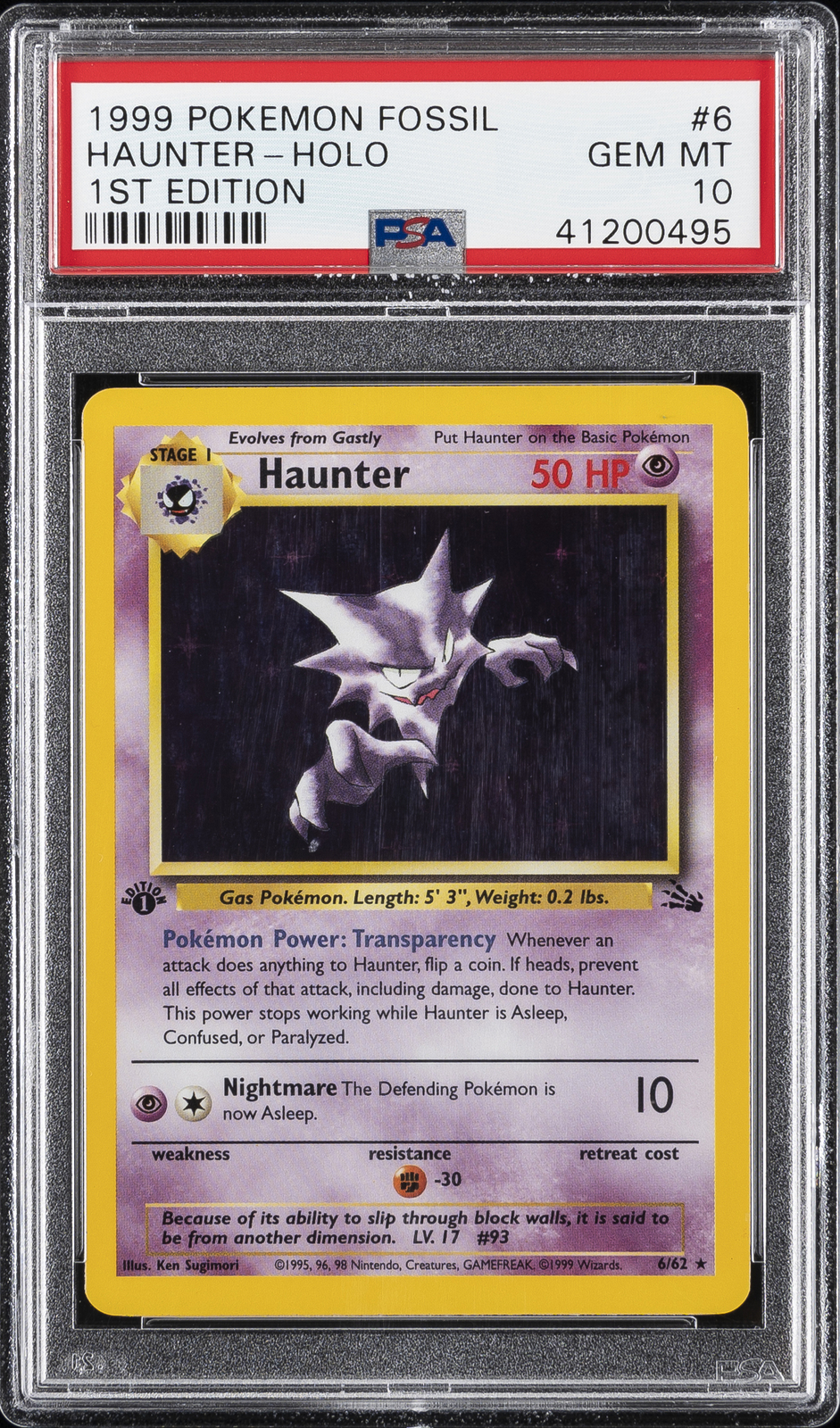 1999 POKEMON FOSSIL 1ST EDITION #6 HAUNTER-HOLO PSA 10 | eBay