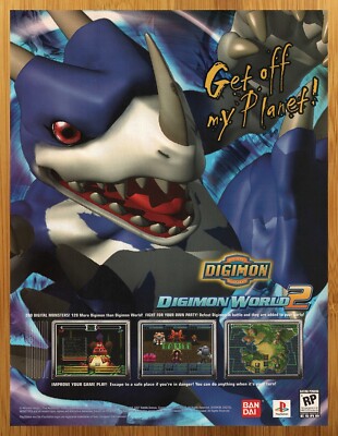 2001 Digimon World 2 Playstation PS1 Print Ad/Poster Authentic Video ...