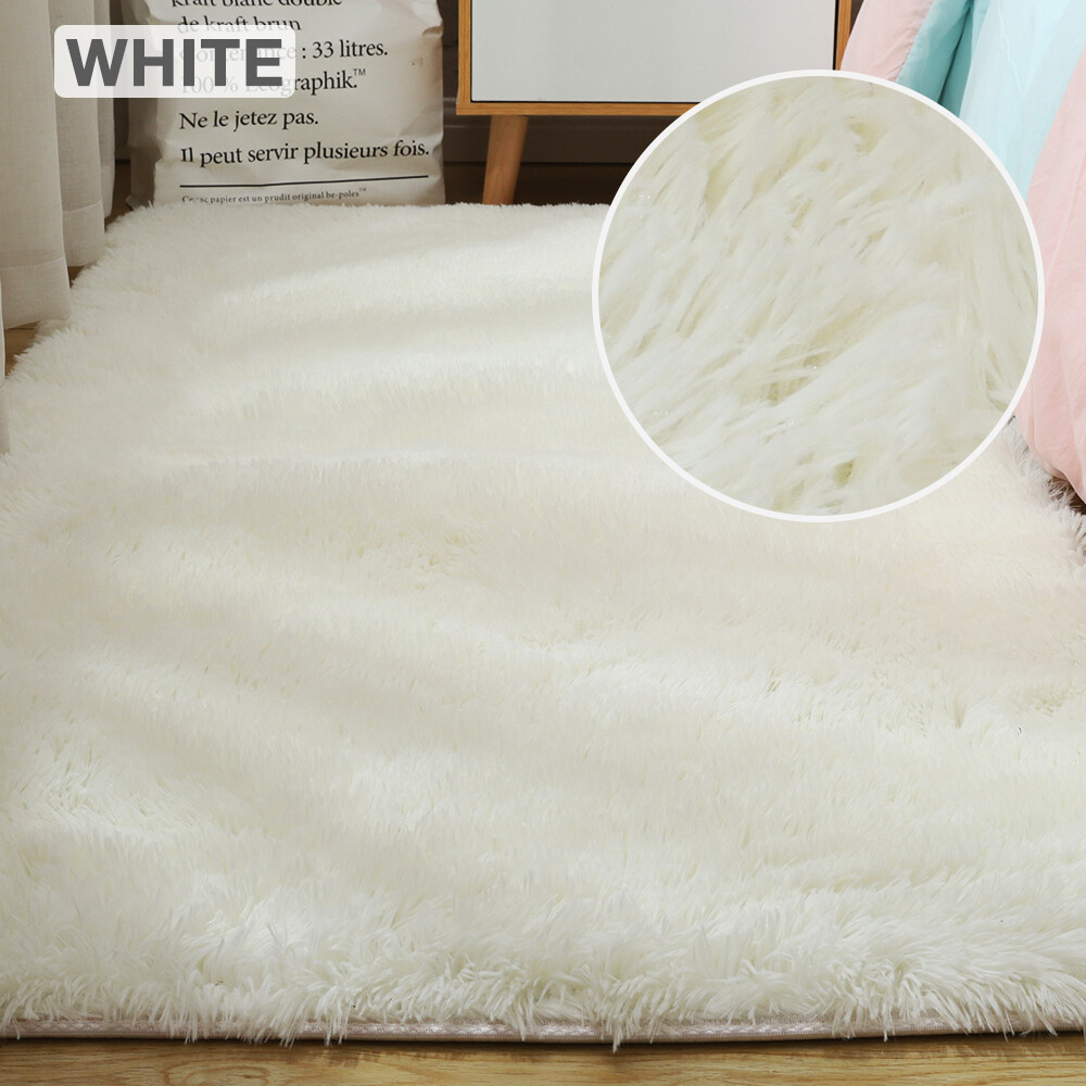 Soft Square Fluffy Rug Anti-Skid Shaggy Carpet Floor Mat Home Bedroom ...