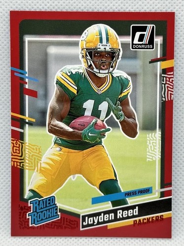 2023 Panini Donruss Jayden Reed #334 Rated Rookie Red Press Proof RC ...