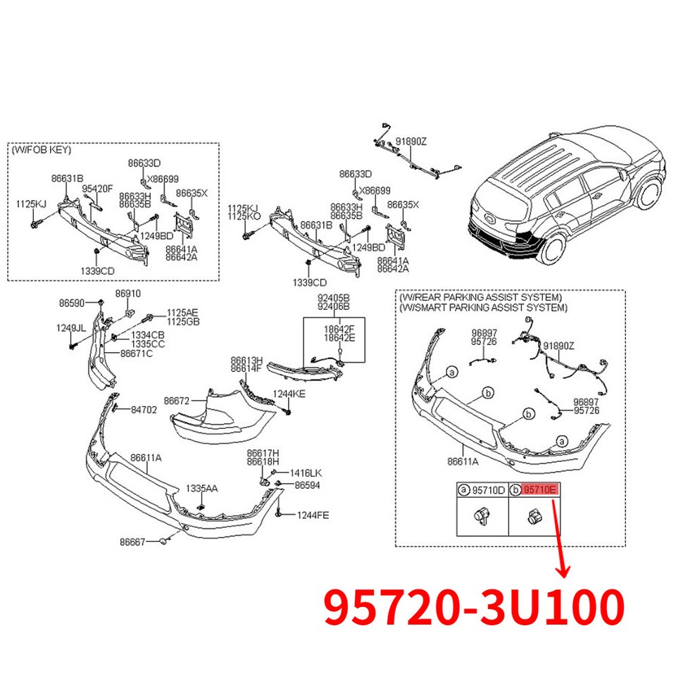 New 95720-3U100 95720-3W100 95721-2T100 PDC Parking Sensor | eBay