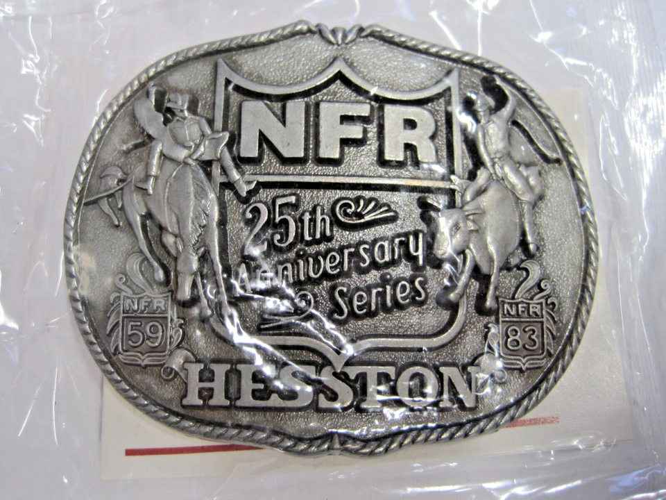 Hesston 1983 National Finals Rodeo NFR Adult Cowboy Buckle in Original ...
