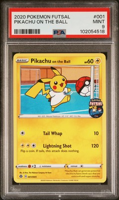 2020 POKEMON FUTSAL #001 PIKACHU ON THE BALL PSA 9 | eBay