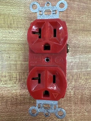 P&S Red Isolated Ground Duplex Outlet Receptacle NEMA 5-20R 20A 125V ...