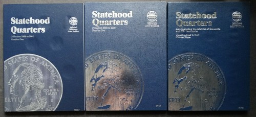 Set of 3 - Whitman Statehood Quarters Coin Folders Album #1-3 1999-2009 ...