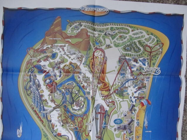 2022 Cedar Point Sandusky, Ohio Amusement Park Poster Size Map ~ Roller Coasters | eBay
