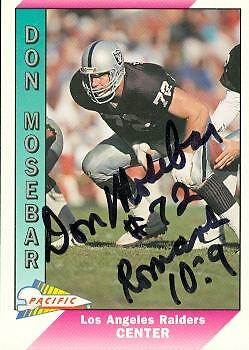 Don Mosebar autographed Football Card (Los Angeles Raiders) 1991 ...