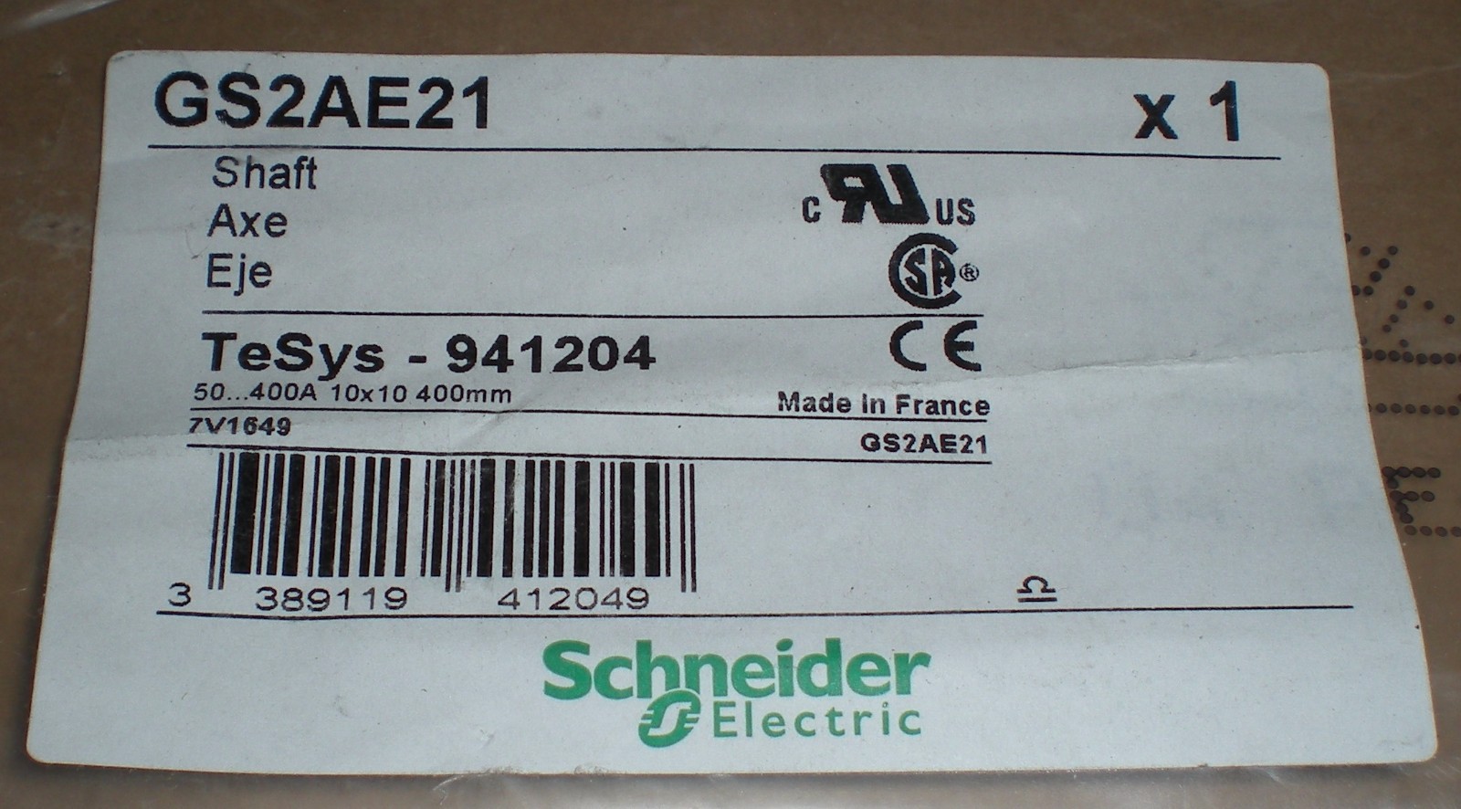 TELEMECANIQUE SCHNEIDER ELECTRIC GS2AE21 DOOR DISCONNECT SWITCH HANDLE ...