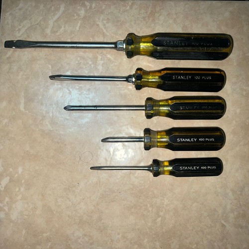 Stanley 100 Plus 5 Piece Screwdriver Set Slotted/Phillips Tool Lot | eBay